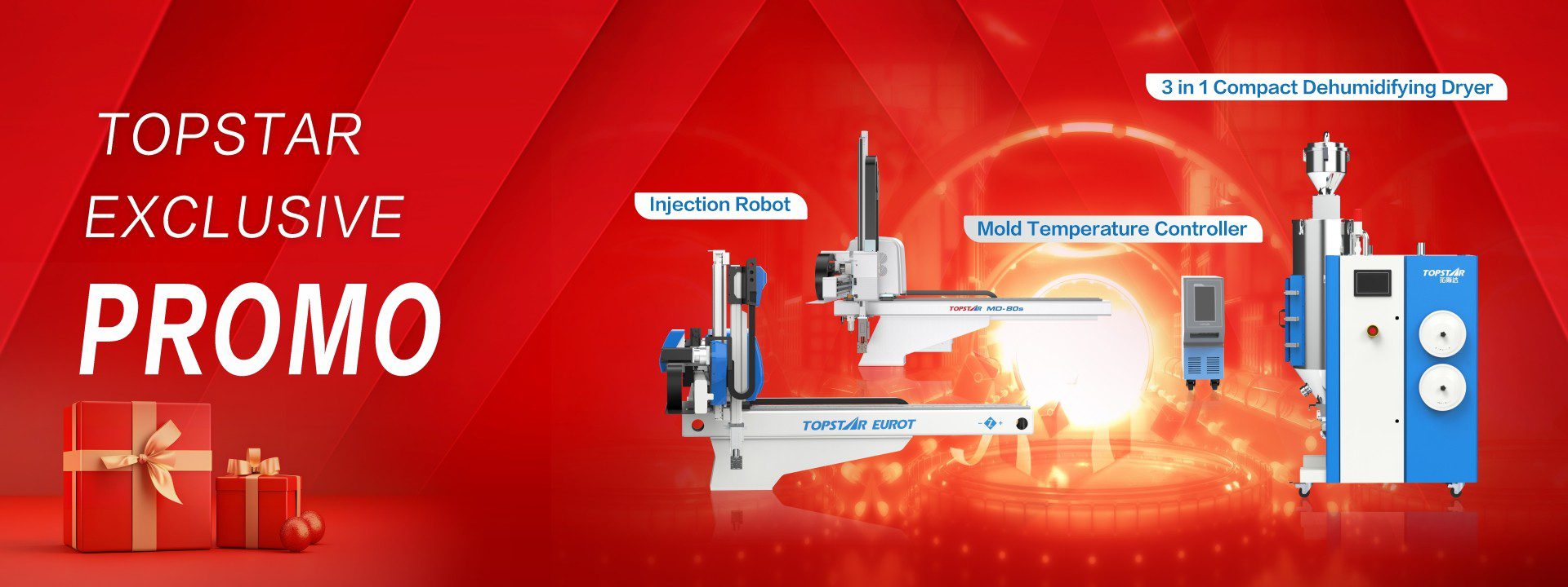 Topstar Injection Molding Machine and Injection Robot solution provider.